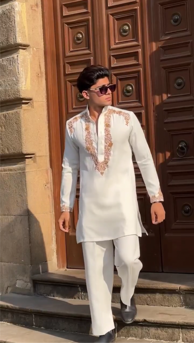 Ramadan Special White Armani Viral Kurta Set – Kph Outfits - Royal Clothing