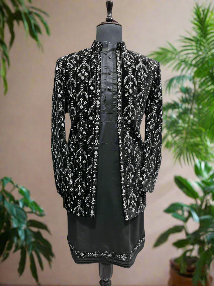 Men's Black Exclusive Open Jodhpuri Set by KPH Outfits – Kph Outfits ...