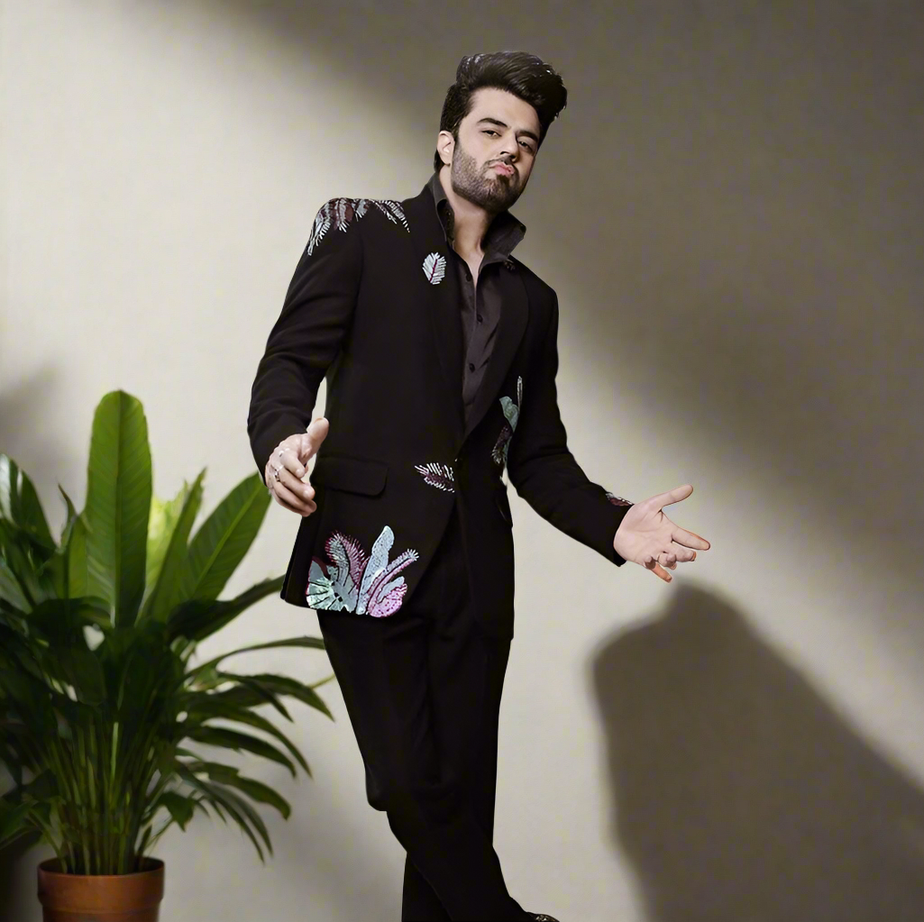 Men's Exclusive Designer Multi-Colour Sequence Embellished Tuxedo Suit ...