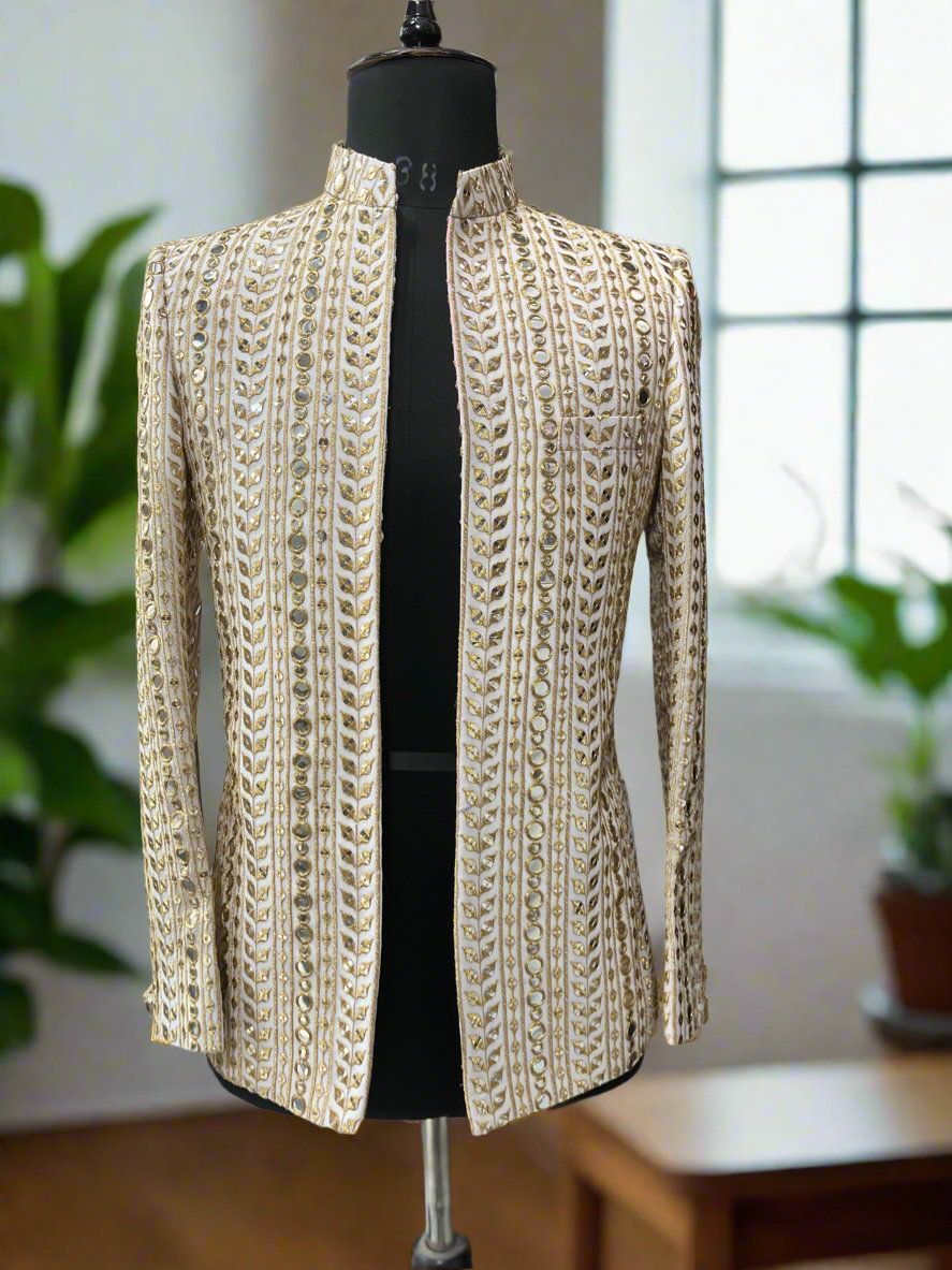 Men's Exclusive Gold Open Jodhpuri Set – Luxury Designer Wedding Wear ...