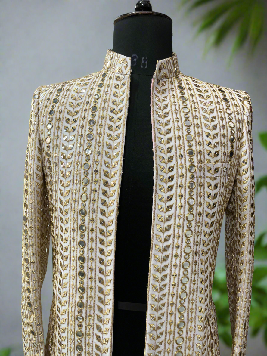 Men's Exclusive Gold Open Jodhpuri Set – Luxury Designer Wedding Wear ...
